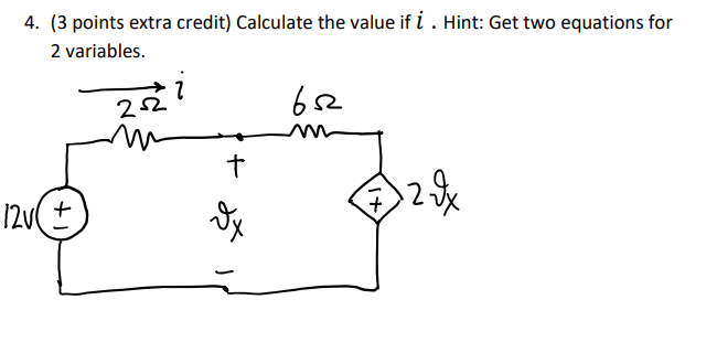 Solved 4. (3 points extra credit) Calculate the value if i. | Chegg.com