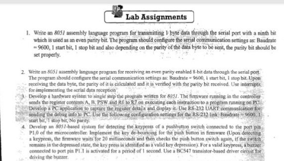 Lab Assignments 1. Write an 8051 assembly language | Chegg.com