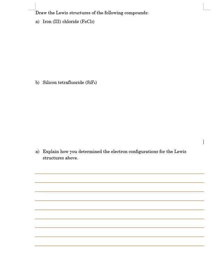 Solved Draw the Lewis structures of the following compounds: | Chegg.com