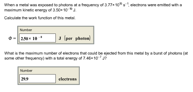 Solved electrons were emitted with a When a metal was | Chegg.com