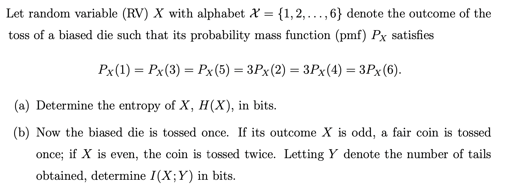 Solved Let Random Variable Rvx With Alphabet X 126 