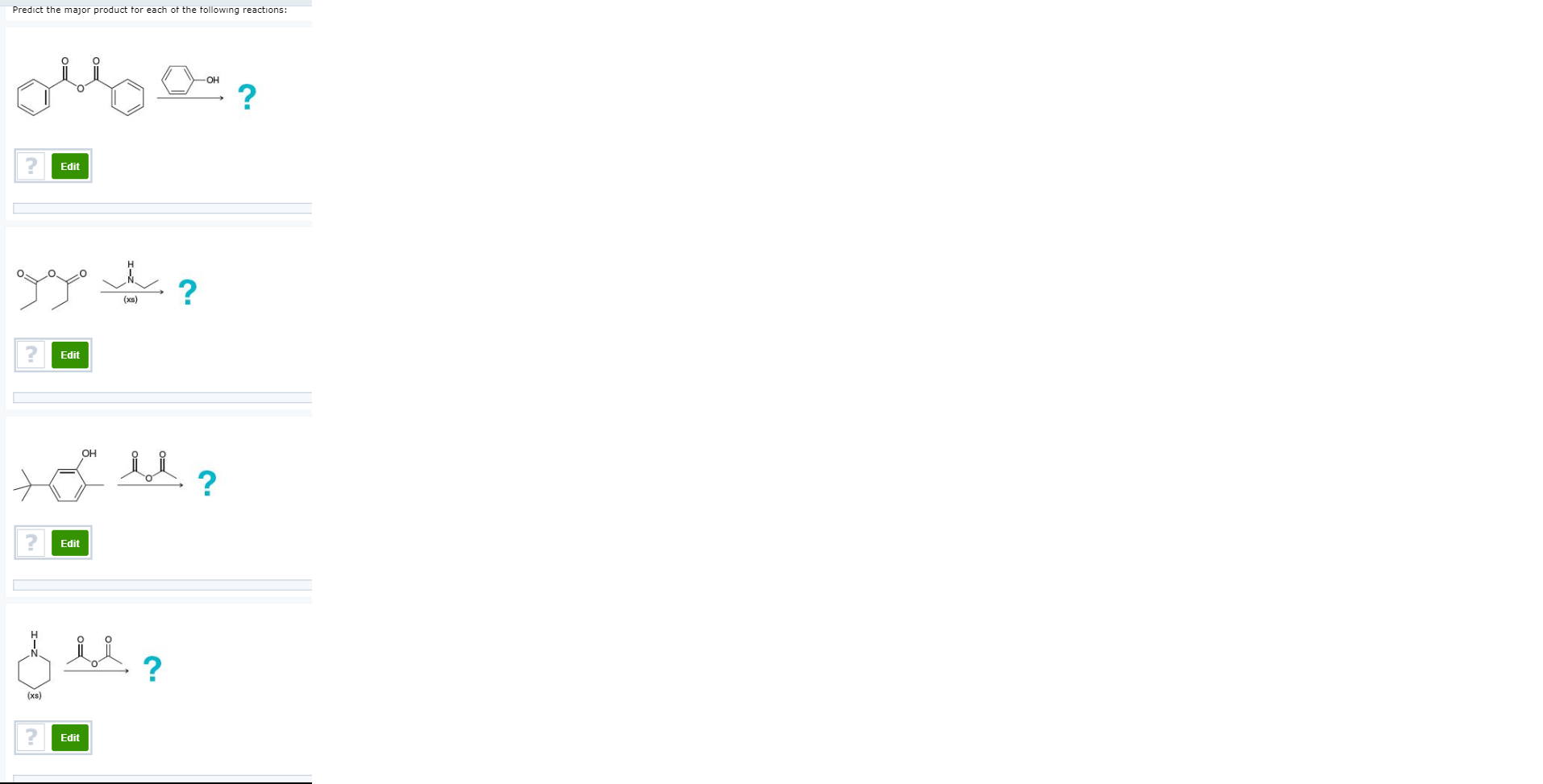 Solved Predict the major product for each of the following | Chegg.com