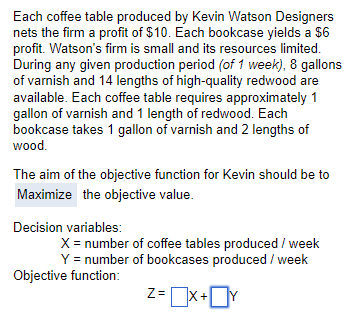 [Solved]: Each coffee table produced by Kevin Watson Desig