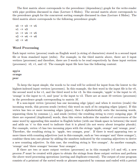 Adjacency Matrix for Representing Process Precedence | Chegg.com