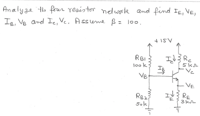 Solved Analyze the four resistor network and find IE1VE, | Chegg.com