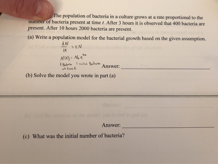 Solved The population of bacteria in a culture grows at a | Chegg.com