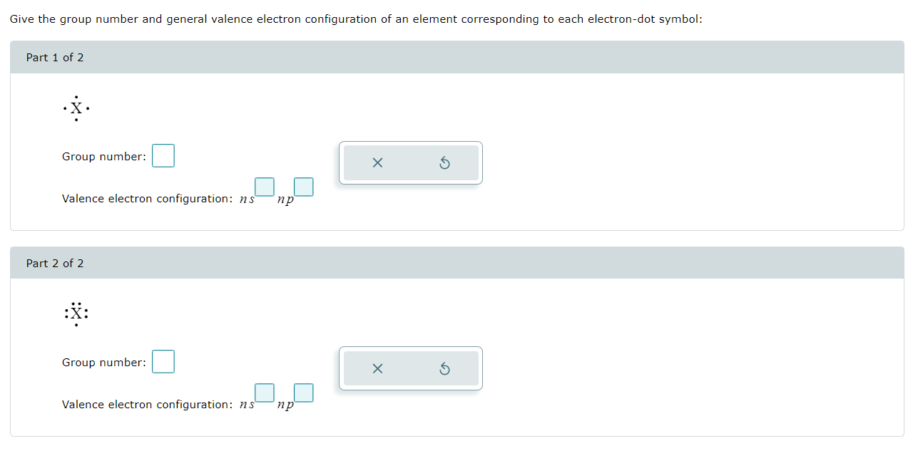 Solved Give the group number and general valence electron | Chegg.com