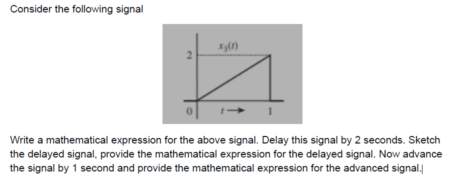 Solved Consider the following signal Write a mathematical | Chegg.com