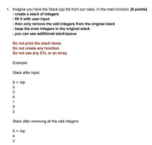 1. Imagine you have the Stack.cpp file from our | Chegg.com
