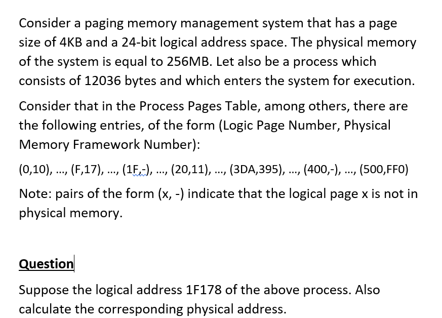 Solved Consider a paging memory management system that has a | Chegg.com