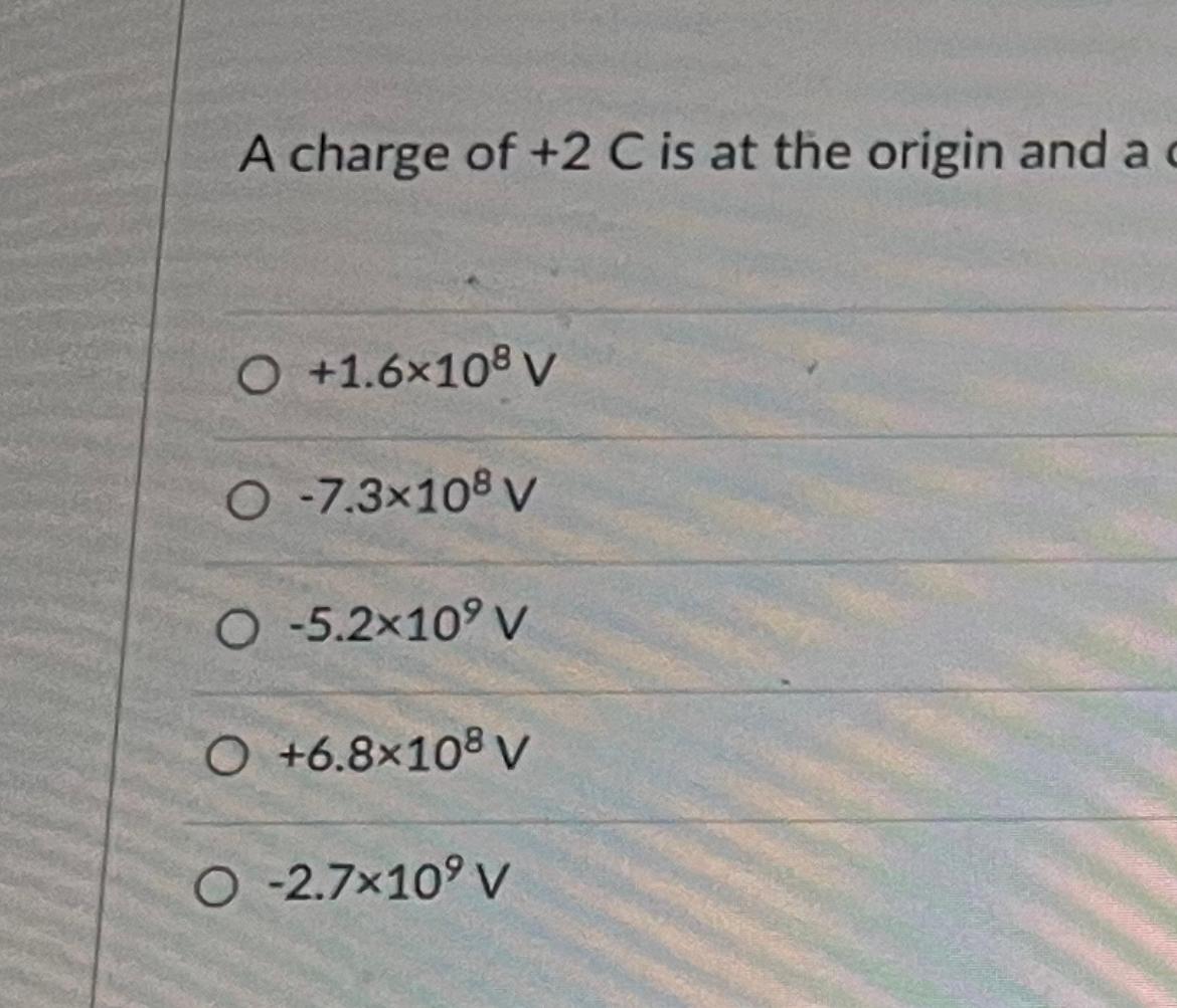 Solved QUESTION: A charge of + 2C is at the origin and a | Chegg.com