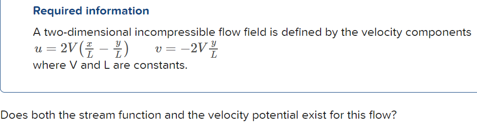 Solved Identify the stream function formula for the given | Chegg.com