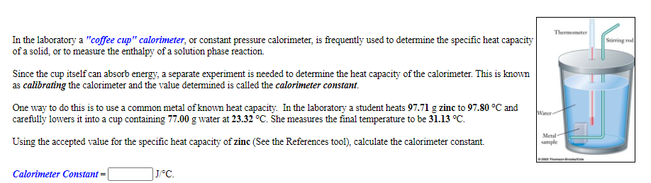 Solved Thermometer Stirring rod In the laboratory a "coffee | Chegg.com