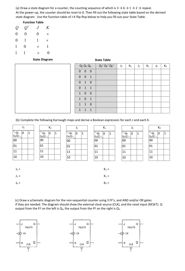 Solved (a) Draw a state diagram for a counter, the counting | Chegg.com