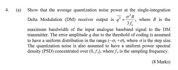 Show that the average quantization noise power at the | Chegg.com