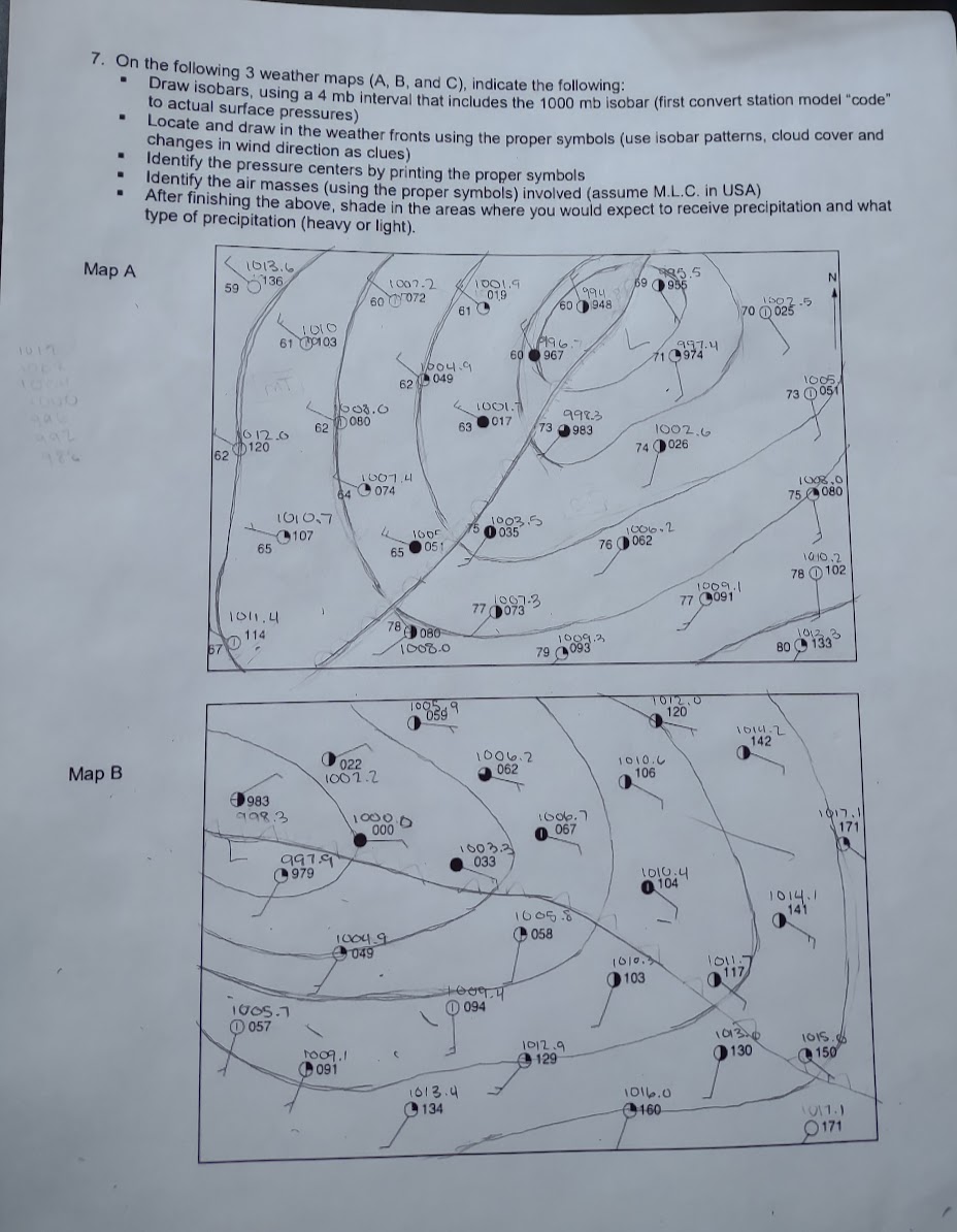 Solved How do I identify if these are warm fronts or cold | Chegg.com
