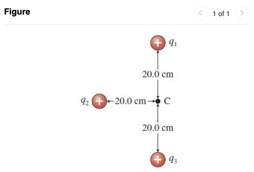 Solved 1 of 1Consider an initial system of three charges | Chegg.com