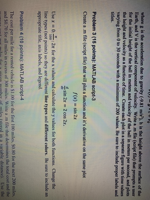 Solved 0 where g is the acceleration due to gravity (-9.81 | Chegg.com