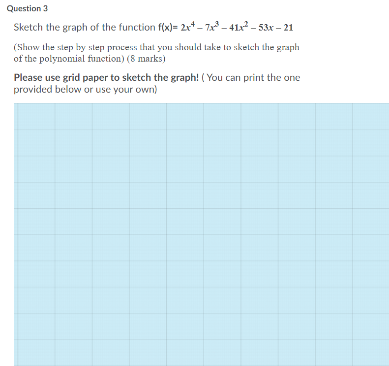 Solved Question 3 Sketch the graph of the function f(x)= 2x4 | Chegg.com