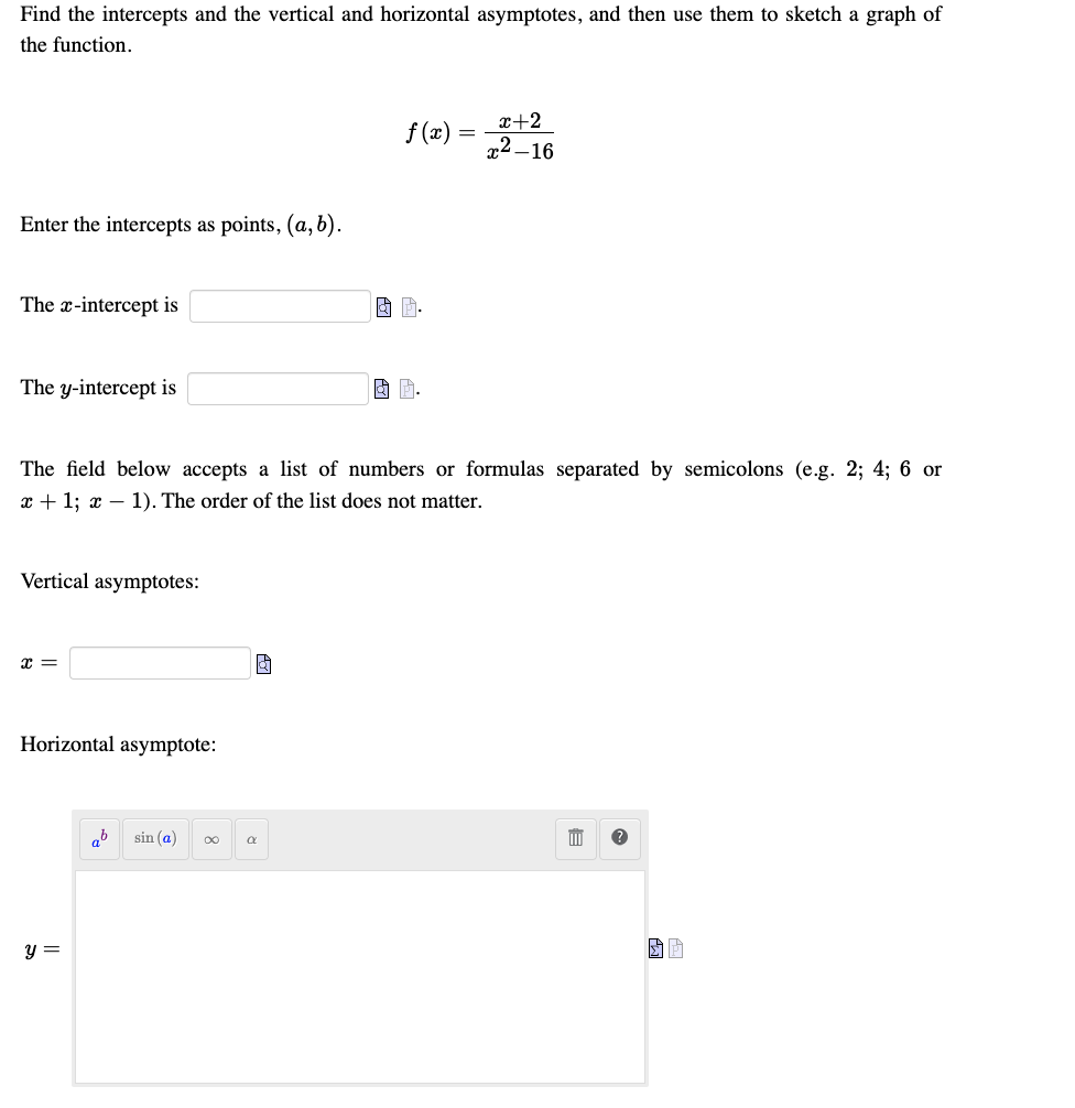 Solved Find the intercepts and the vertical and horizontal | Chegg.com