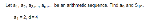Solved Let a1,a2,a3,…,an,… be an arithmetic sequence. Find | Chegg.com