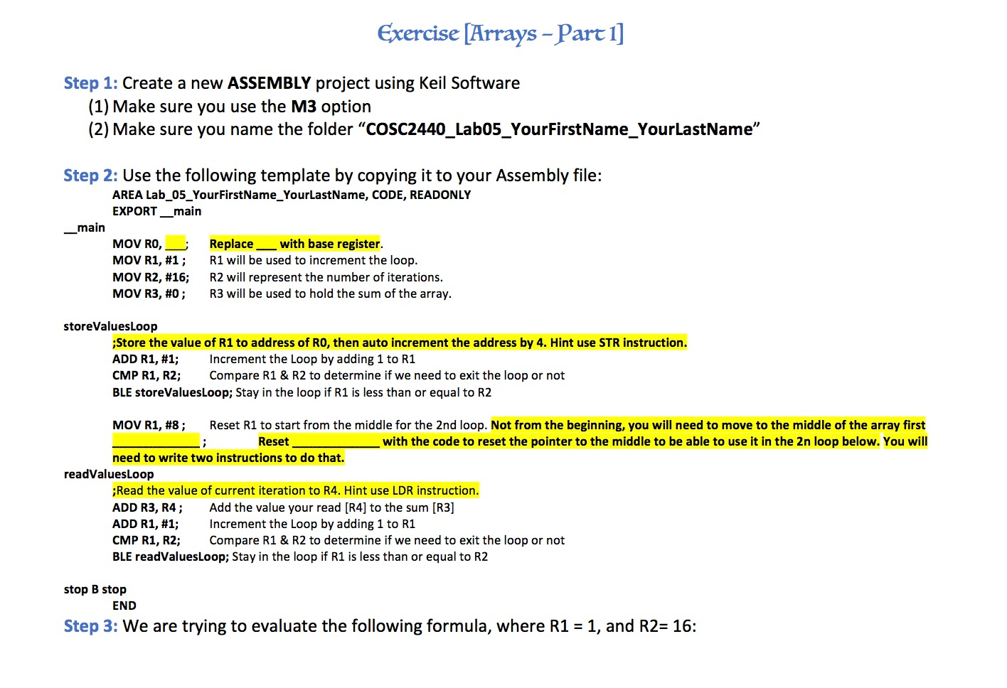 Exercise Arrays Part 1 Step 1 Create A New Assembly 5438