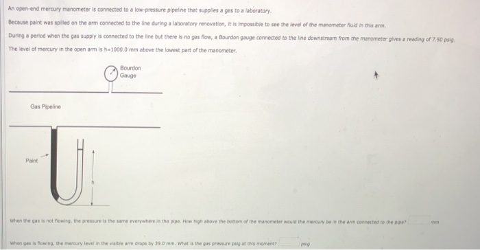 Solved An open-end mercury manometer is connected to a | Chegg.com