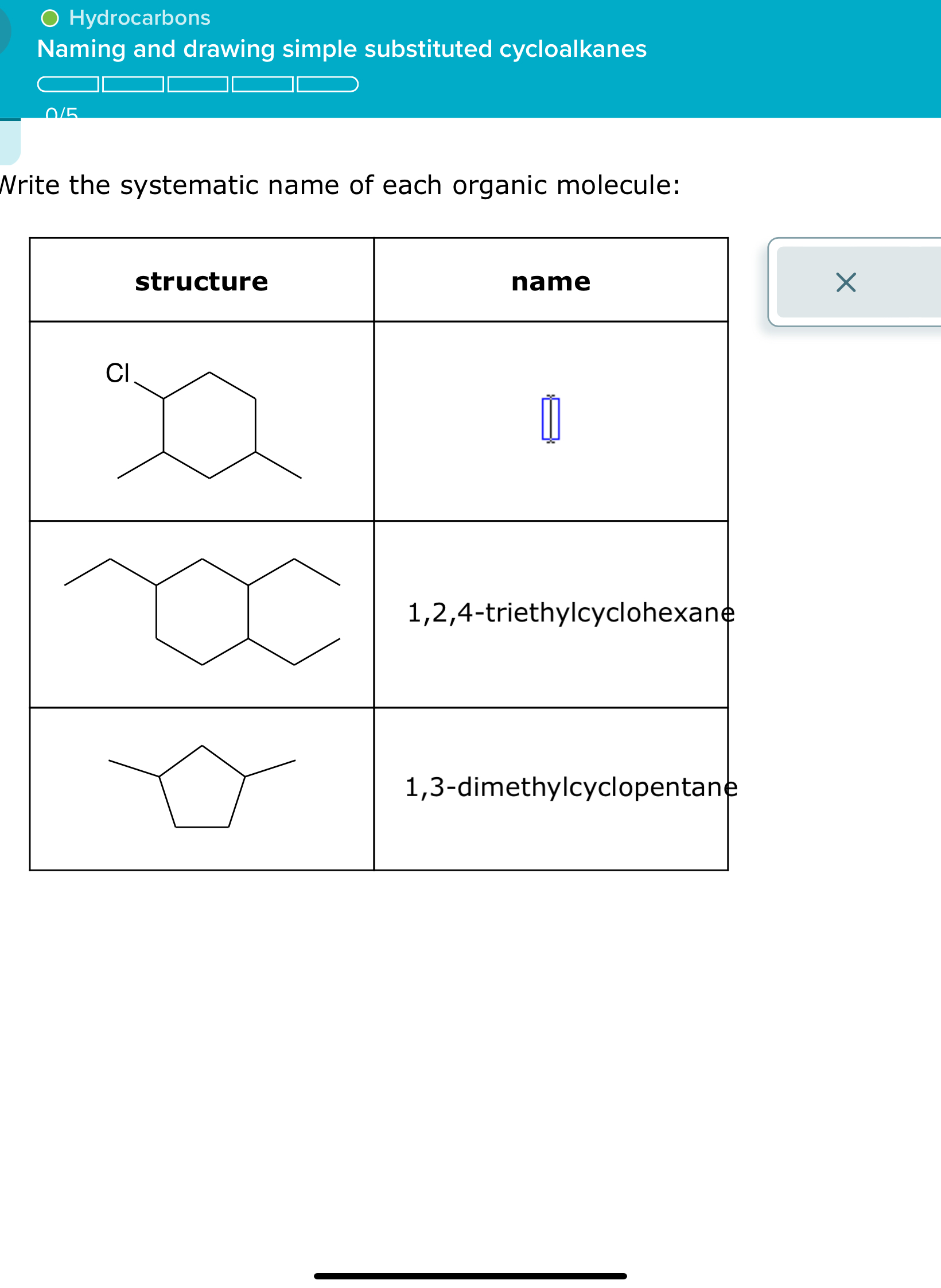 Solved HydrocarbonsNaming and drawing simple substituted | Chegg.com