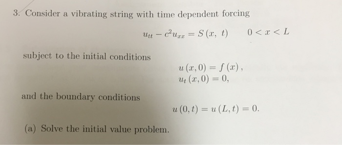 Solved 3. Consider a vibrating string with time dependent | Chegg.com
