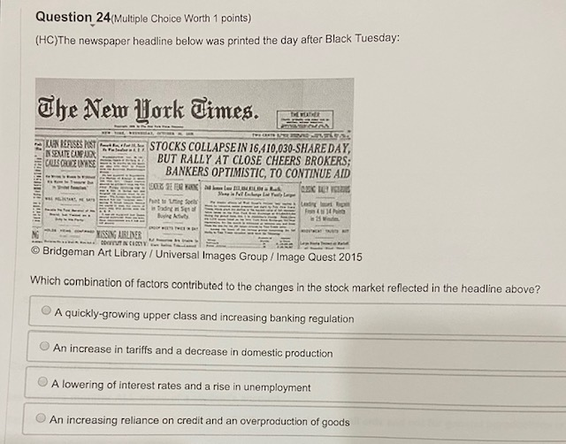 Question 24(Multiple Choice Worth 1 points) (HC)The | Chegg.com