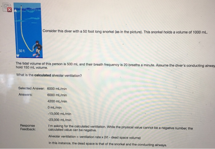 Solved Consider this diver with a 50 foot long snorkel (as | Chegg.com