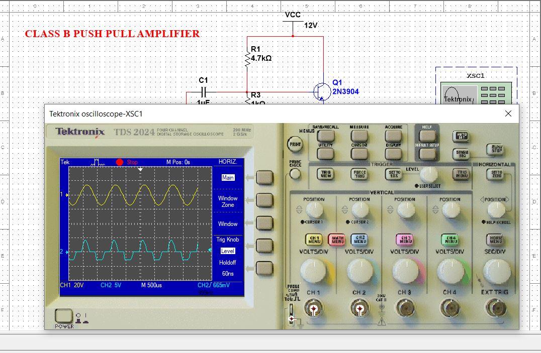 What is CLASS B PUSH PULL POWER AMPLIFIER? Determine | Chegg.com