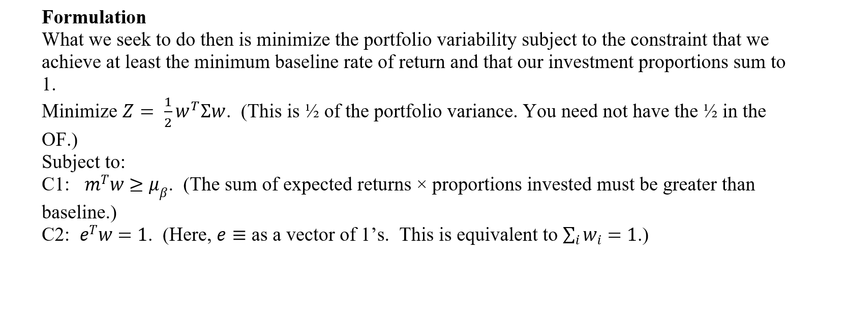 Solved In 1952, Markowitz proposed a portfolio optimization | Chegg.com