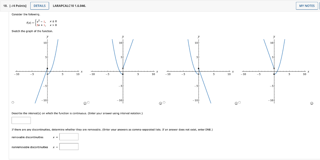 Solved 18. [-14 Points] DETAILS LARAPCALC10 1.6.046. MY | Chegg.com