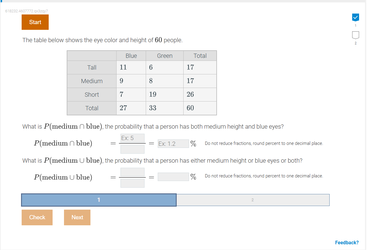 The table below shows the eye color and height of 60 | Chegg.com