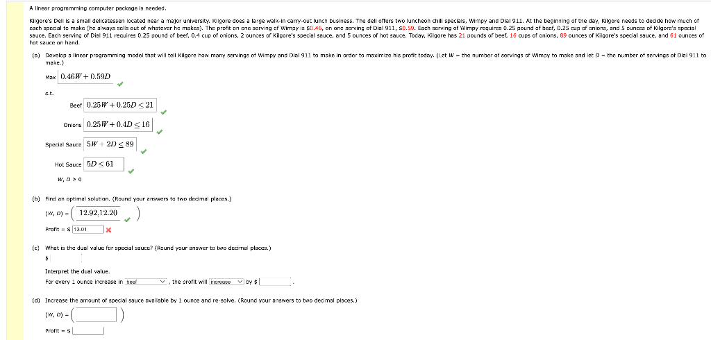 Solved A linear programming computer package is needed. hat | Chegg.com