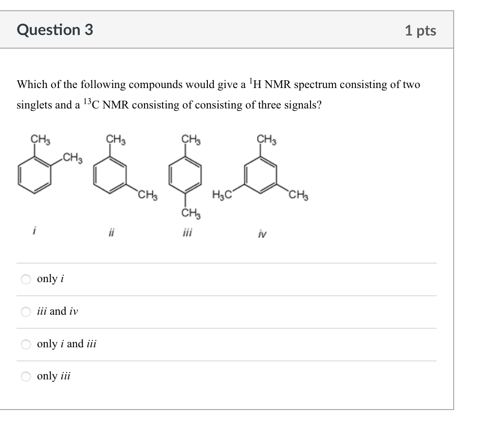 Solved Which of the following compounds would give a 1H NMR | Chegg.com