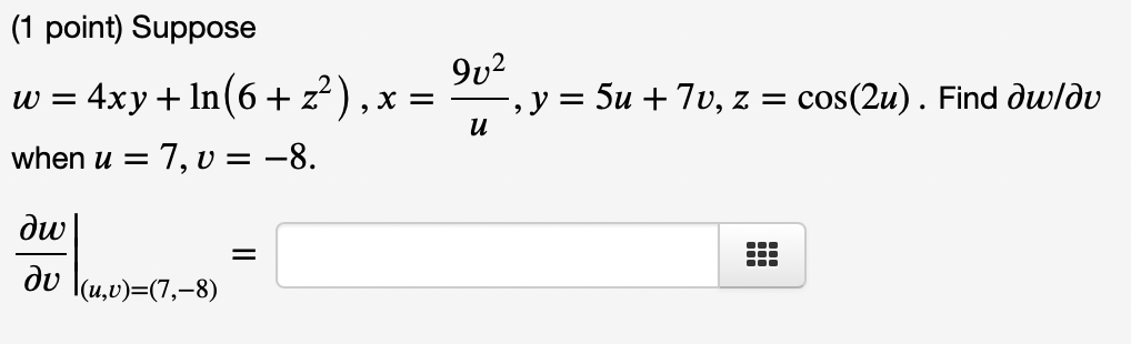 Solved (1 point) Suppose | Chegg.com