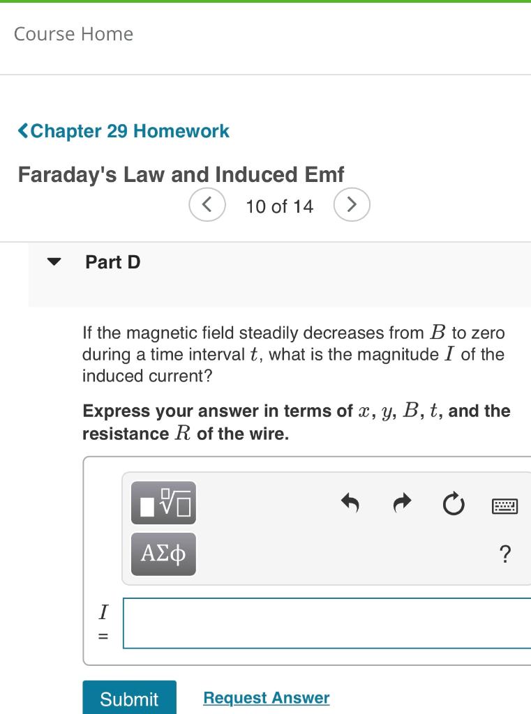 Solved Faraday's Law and Induced Emf 10 of 14 Learning Goal: | Chegg.com