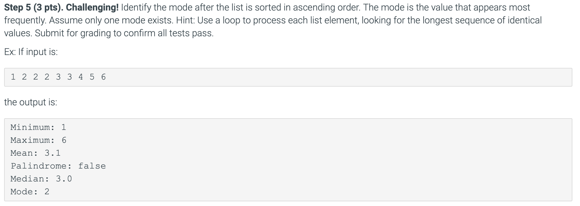 Solved 14.4 List statistics Program Specifications Write a | Chegg.com