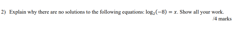 Solved 2) Explain why there are no solutions to the | Chegg.com