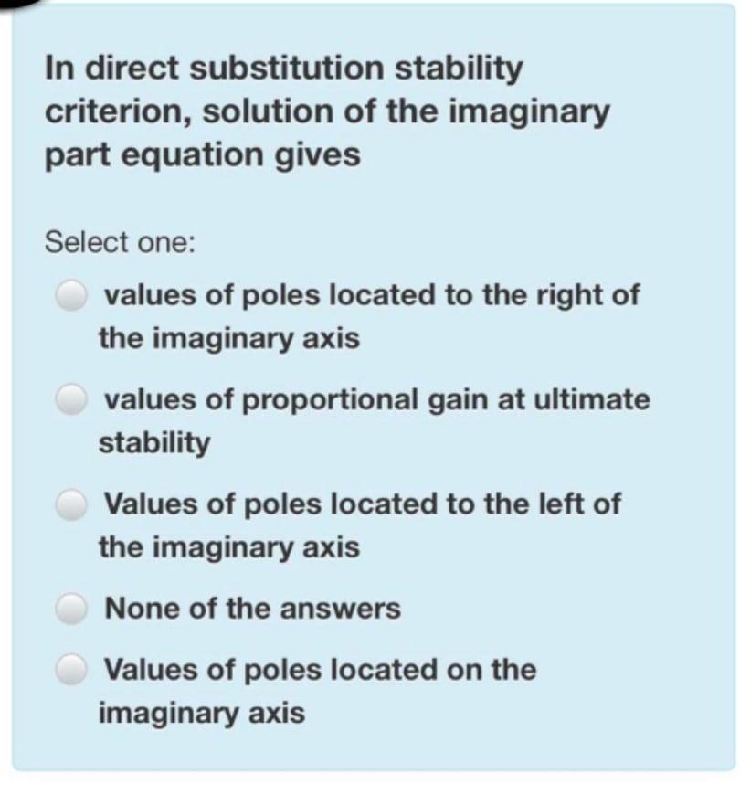 Solved In direct substitution stability criterion, solution | Chegg.com