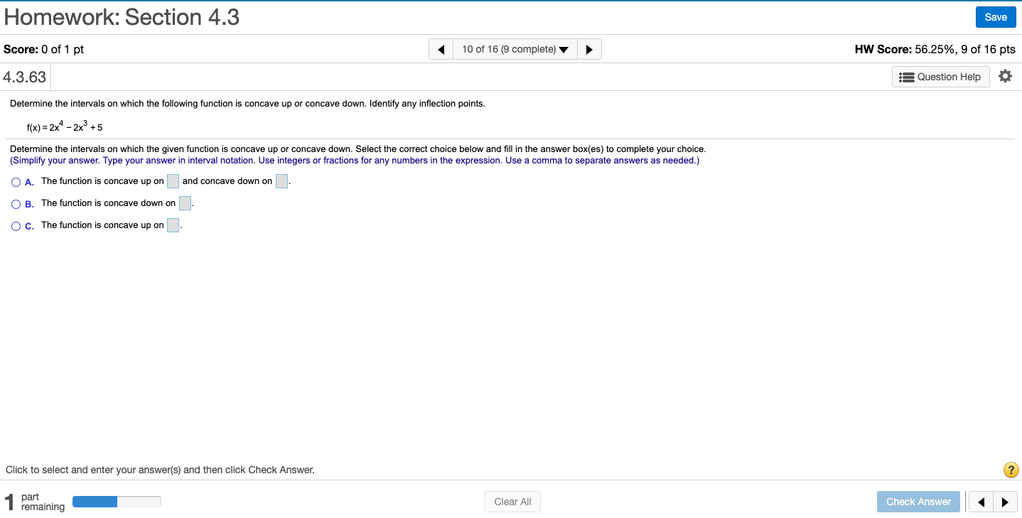 Solved Homework Section 4 3 Save 10 Of 16 9 Complete Hw