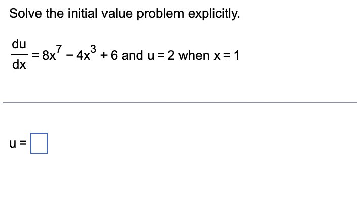 Solved Solve the initial value problem explicitly. | Chegg.com