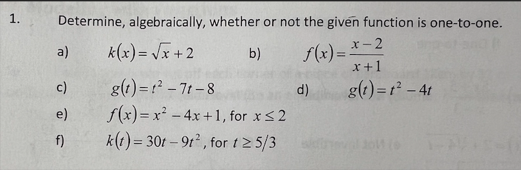 Solved Determine, algebraically, whether or not the given | Chegg.com