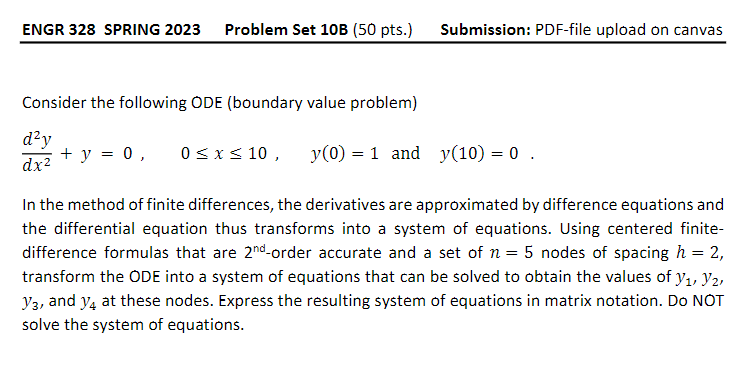 Solved Consider the following ODE (boundary value problem) | Chegg.com