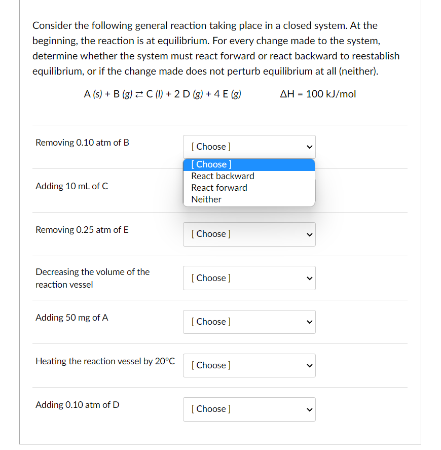 Solved Consider the following general reaction taking place | Chegg.com