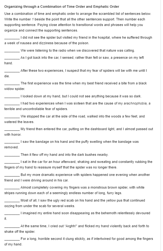 Solved Organizing through a Combination of Time Order and | Chegg.com