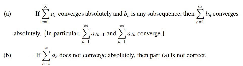 Solved (a) If ∑n=1∞an converges absolutely and bn is any | Chegg.com