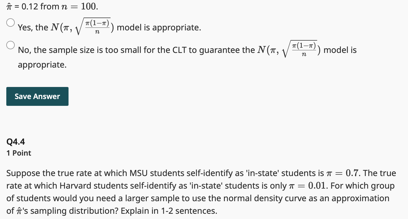 Solved A random sample of size n produces a sample | Chegg.com